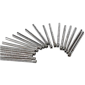 JINGLING 3 mm 1/8" inch Diamond Hole Saw Core Drill Bit Masonry Drilling Cutter Tools for Glass Marble Tile Granite Stone Pack of 20Pcs