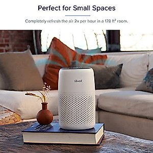 LEVOIT Air Purifiers for Bedroom Home, HEPA Filter Cleaner with Fragrance Sponge for Better Sleep, Filters Smoke, Allergies, Pet Dander, Odor, Dust, Office, Desktop, Portable, Core Mini, White