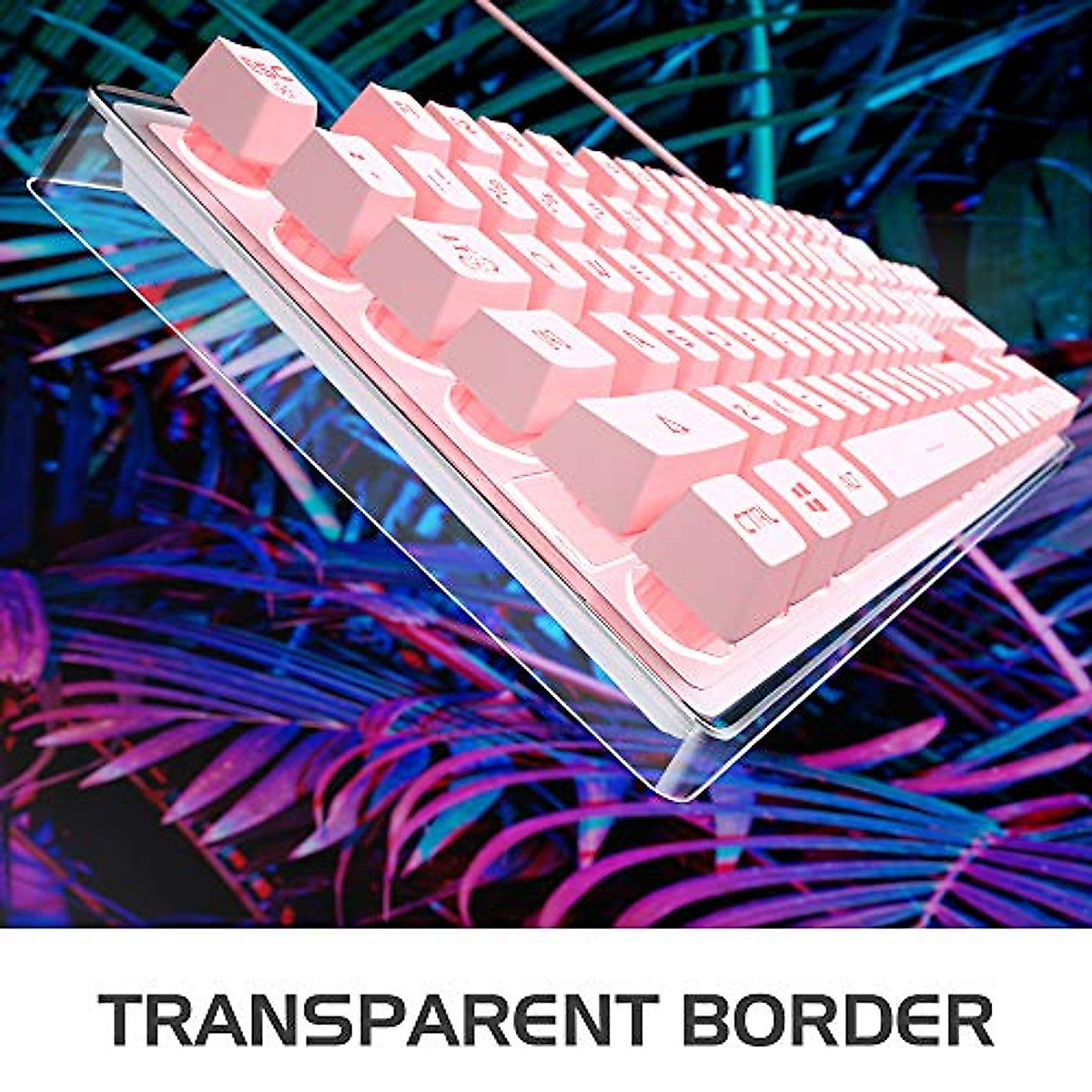 Gaming Keyboard and Mouse Combo, K1 7 Colors LED Backlit with 104 Keys Computer Keyboard for PC/Laptop (White & Pink)
