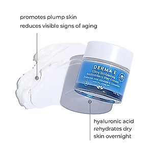 DERMA-E Ultra Hydrating Antioxidant Day Cream – Advanced Face Moisturizer with Anti-Aging Squalane, Hyaluronic Acid and Ceramides to Smooth and Nourish, 2 Oz