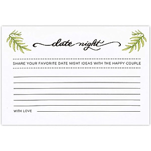 Paper Junkie Date Night Idea Cards for Bridal Shower and Wedding (4 x 6 Inches, 100-Pack)