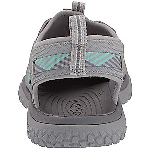 KEEN Womens SOLR High Performance Sport Closed-Toe Water Sandal Shoe, Light Gray/Ocean Wave , 10