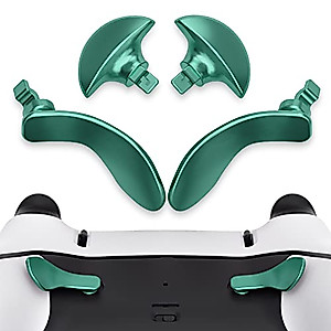eXtremeRate Back Paddles for PS5 Edge Controller, Metallic Aqua Green Replacement Interchangeable 4PCS Metal Back Buttons for PS5 Edge Controller - Controller NOT Included