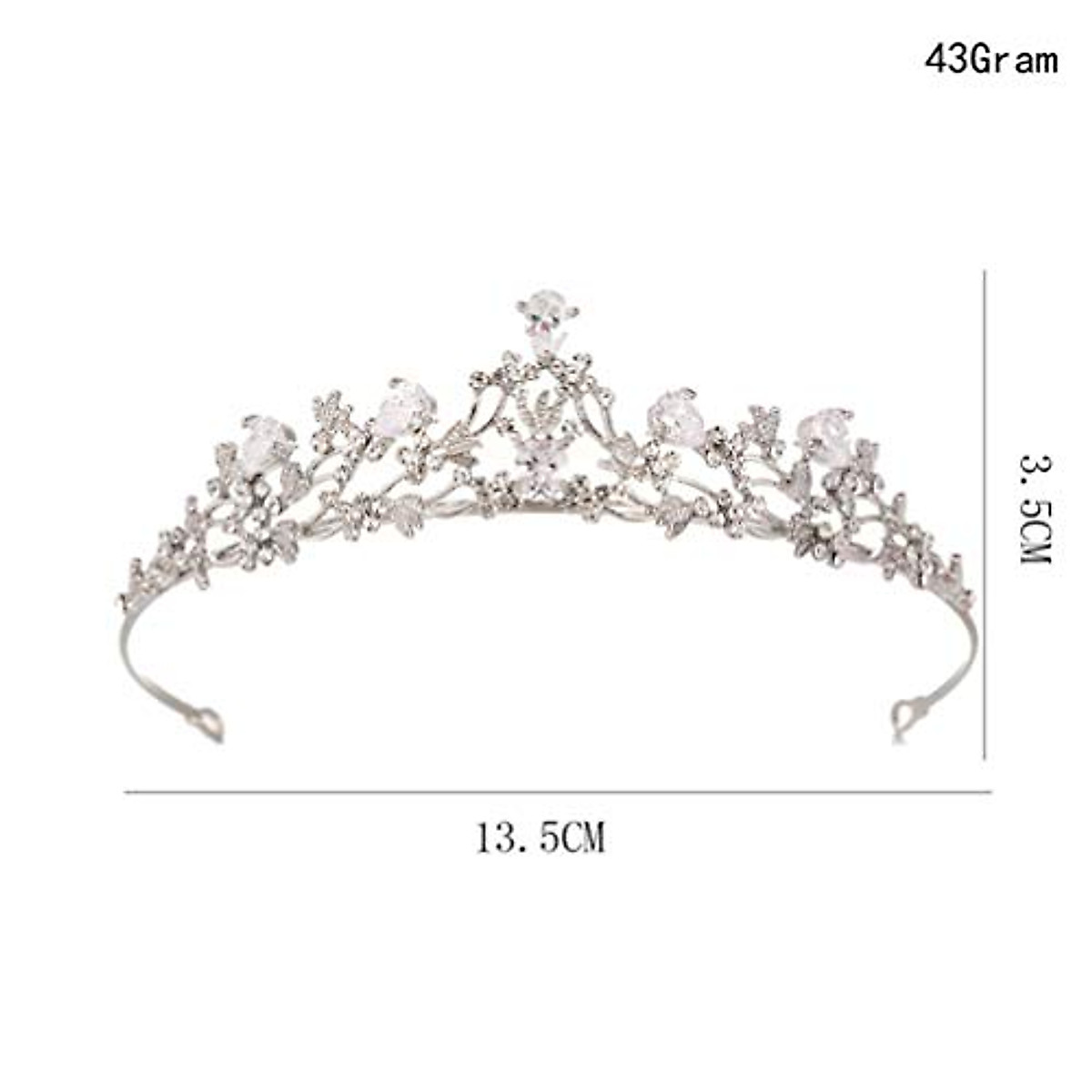 AYBAL Hairpin Crystal Ziron Bridal Crown Wedding Crown Princess Hairhoop Hairband Hair Jewelry Wedding Headdress for Women Girl Decor