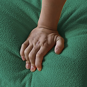 TIFLON Fireside Chair,Lazy Floor Sofa Couches,Teddy Velvet Lounge Chair, Accent Bean Bag Couch,Corner Chair Sofa for Living Room Bedroom Salon Office (Green, 1Seat)