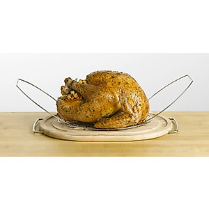 Nifty Turkey Lifter - Easy-Grip Handles, Chrome Plated Steel, Up to 30 Pound Roast, Dishwasher Safe, Heavy-Duty Design for Goose, Turkey, Ham, or Roast