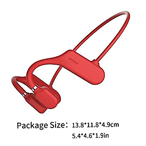 Bone Conduction Headphones Bluetooth Wireless Earphones Sports Open Ear Headphones Waterproof Lightweight - Red.
