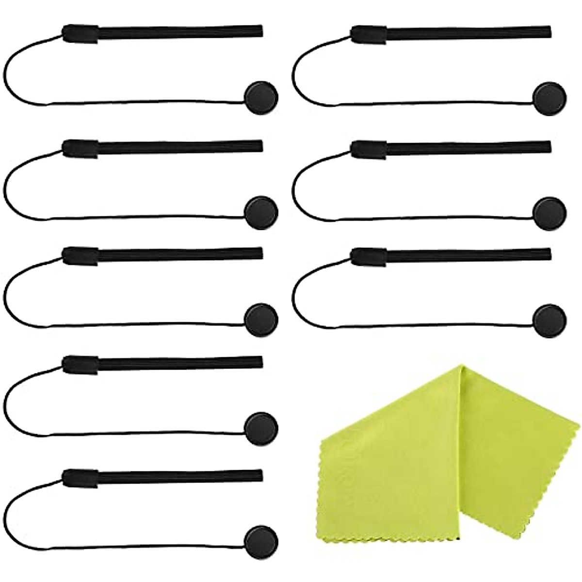 Camera Lens Cap Keeper Lens Cap Holder Prevent Lens Cap Lost for DSLR SLR Camera Canon/Nikon/Sony/Panasonic/Fujifilm Camera with Microfiber Cleaning Cloth (8 Pack)