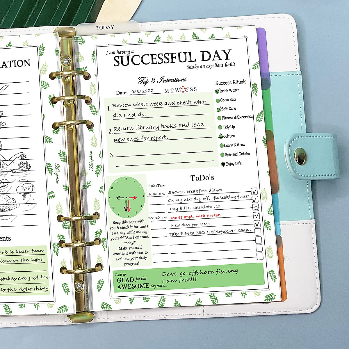 Harphia 2023-2024 A5 Daily Planner Refills Paper, 8.26'x5.5'' Undated Budget Planner Insert Refillable180 pages 6-Rings Journal Paper Refill, Daily Loose-leaf Journal Budget Paper, Double-sided