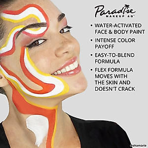 Mehron Makeup Paradise Makeup AQ Refill Size | Stage & Screen Performance, Face & Body Painting, Beauty, Cosplay, and Halloween | Water Activated Face Paint, Body Paint .25 oz (7 ml) (Orange)
