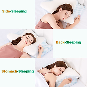 Iwacool Cooling Cervical Pillow for Neck Pain Relief and Memory Foam Pillows