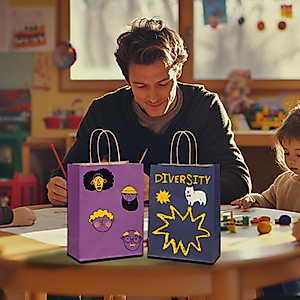 Moretoes 36pcs Paper Gift Bags, 5.9 x 3.15 x 8.25 Inch Small Bulk Party Favor Bags Goodie Bags with Handles for Kids Birthday, Baby Shower, Crafts, Christmas Party Supplies (12 Colors)