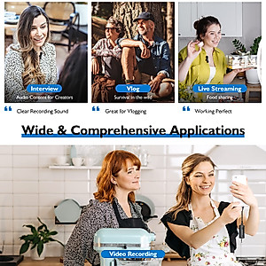 Professional Wireless Lavalier Microphone for iPhone, Android Phone, Camera - Recording Omnidirectional Condenser Mic Ultra Low Delay, Lapel Noise canceling Mic for Video YouTube Interview Tiktok Vlog
