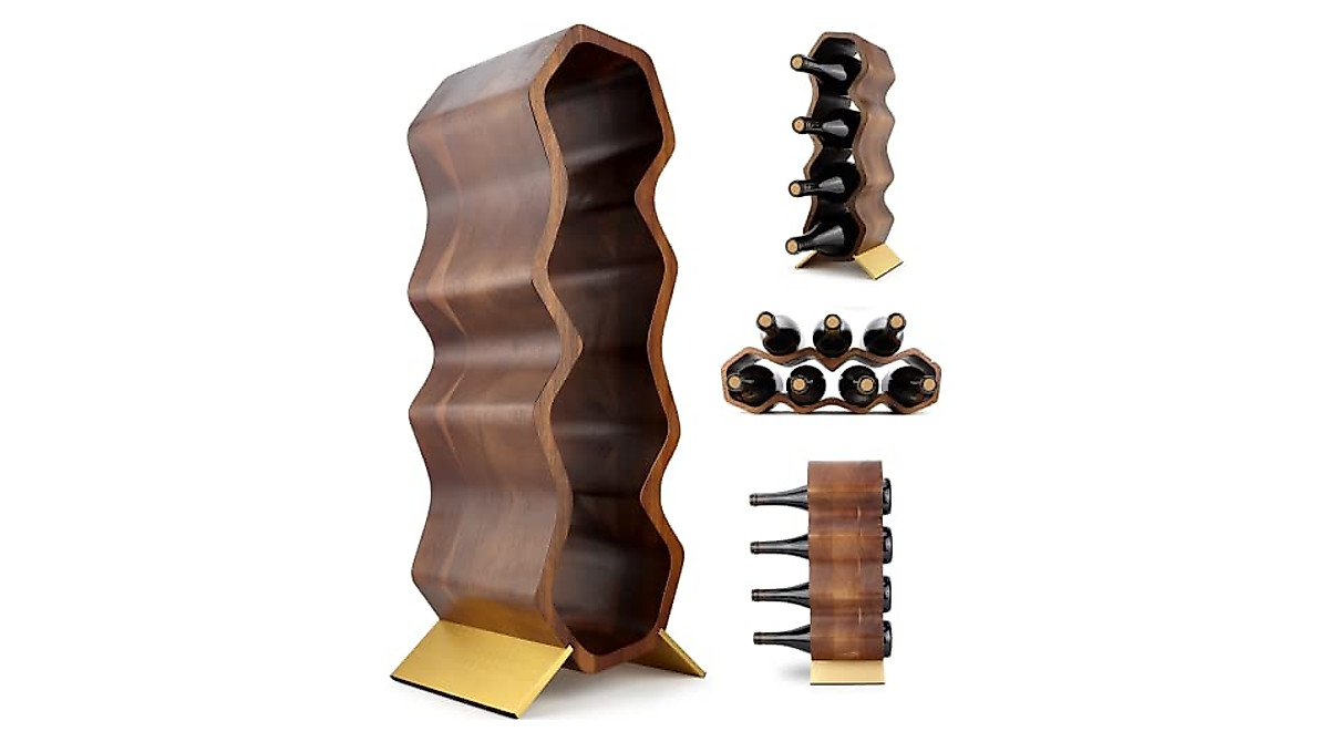 Gusto Nostro 7-Bottle Wooden Wine Rack - Elegant Storage