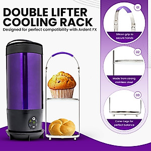 Ardent Nova Double Lifter Cooling Rack - 100% Stainless Steel, Food-Safe, Rust-Resistant Double-Tier Rack for Cooling with a 45° Rotating Handle