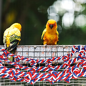 2 Pack Bird Rope Net Climbing Ladder Bird Rope Net Bridge Hamster Ladder Rat Rope Net Pet Rat Toys Rat Cage Accessories