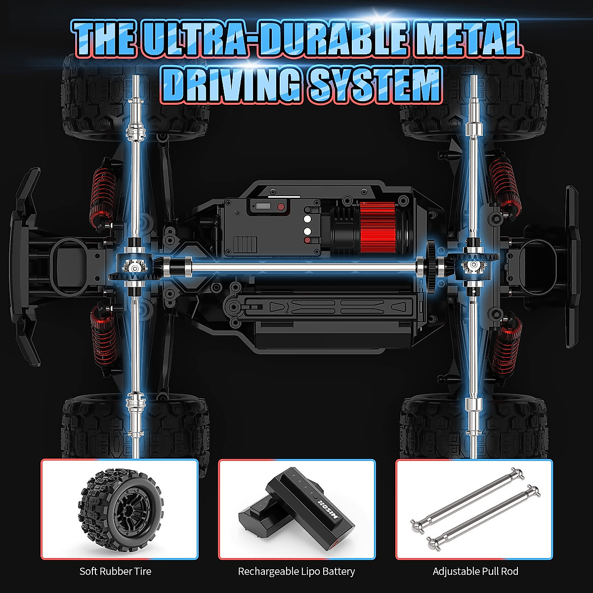 Hosim Brushless RC Cars, 1:10 68+ KMH High Speed Remote Control Car 1:14 4X4 Fast RC Cars for Adults Waterproof Toy Crawler Electric Vehicle Car Gift