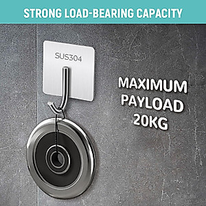 jitaty Wall Hooks for Hanging,Stainless Steel Towel Hooks for Bathrooms Kitchen,Adhesive Hooks for Walls No Damage,Waterproof Shower Hooks for Inside,Heavy Duty Shower Coat Hook (A-12PC)