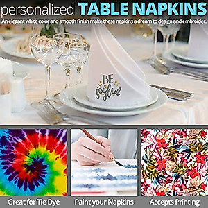 White Cotton Napkins Cloth 20 x 20 Oversized 100% Natural Bulk Linens for Dinner, Events, Weddings by Aunti Em's Kitchen, Set of 12