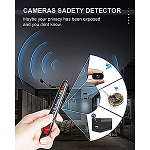 Hidden Camera Detector,Anti-spy Wireless WiFi Camera Scanner Hidden Camera Lens Finder + Door Open & Luggage Movement Alarm,3 Modes, 40 Hours Working Time
