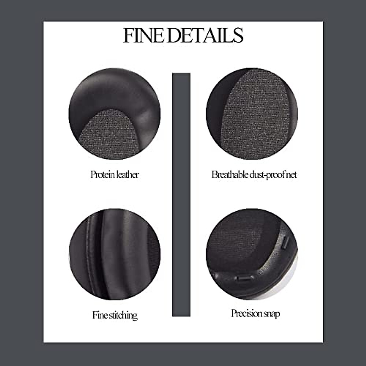 Adhiper Earpad Replacement WH-1000XM3 Earmuffs Ear Pads and Repair Part is Compatible for Sony WH-1000XM3 Wireless Noise-Canceling Over-Ear Headphones (Black)