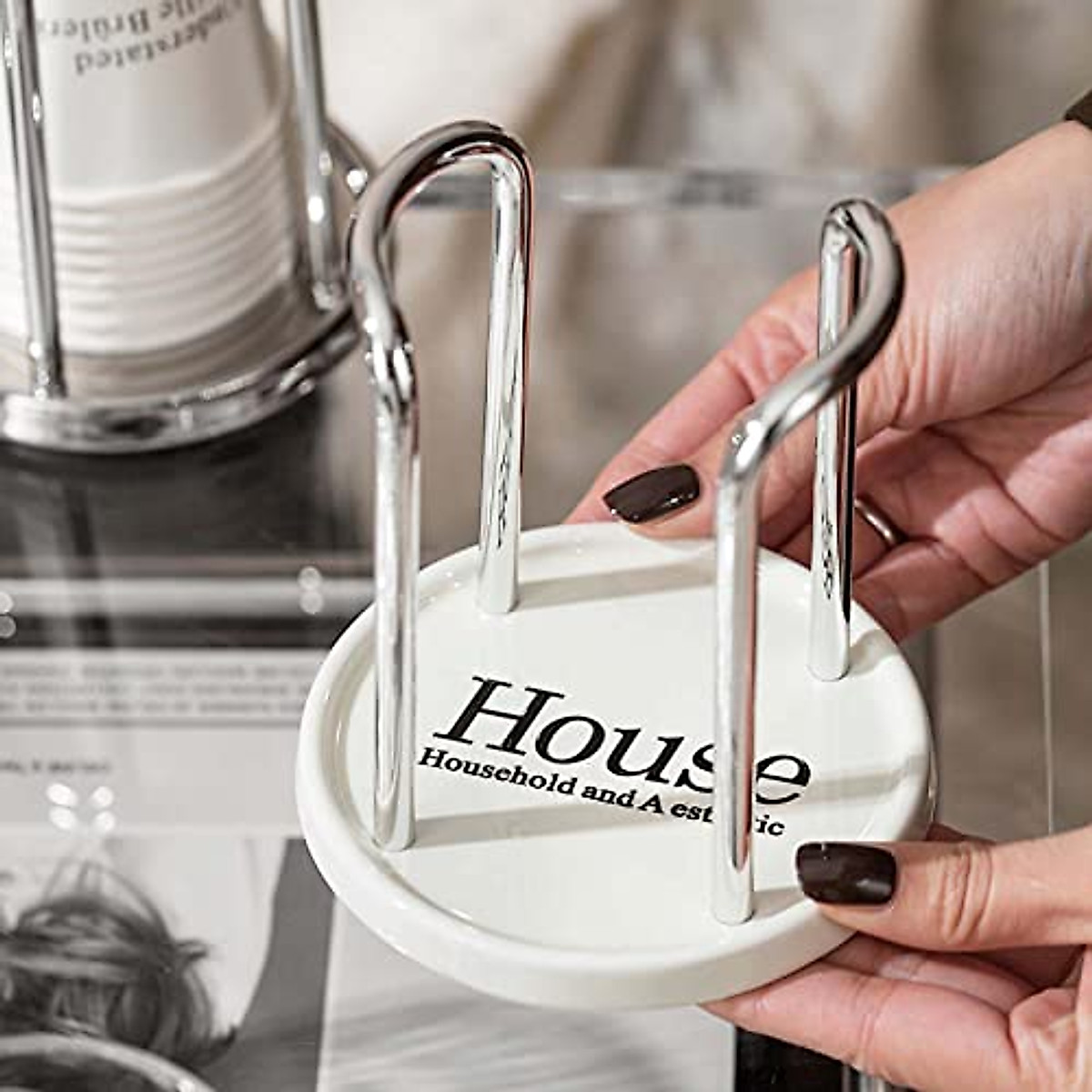 MLAFE Paper Cup Dispenser, Dixie Cup Holder, Cup Dispenser, Bar, Coffee Table Cup Holder, Mouthwash Cup Organizer, Suitable for Bathroom, Kitchen, Just Put The Counter (White)