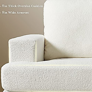 AMERLIFE Sofa, Deep Seat Sofa-Contemporary Bouclé Sofa Couch, 3 Seater for Living Room-Oversized Off-White Comfy Visit The Store 97in x 33in x 40in