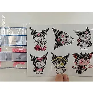 24pc 5D Diamond Painting Kits for Kids, DIY Animals Diamond Painting Stickers, Handmade Digital Diamond Arts Craft Mosaic Stickers, Suitable for Children Aged 4-12(B-Animation)