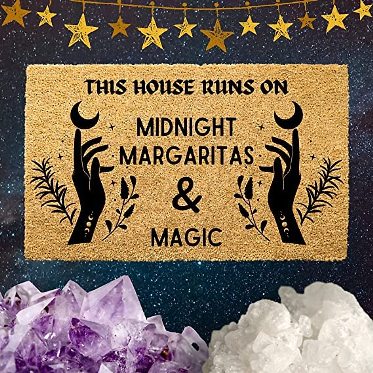 This House Runs On Midnight Margaritas and Magic Practical Magic Welcome Mat Non Slip Floor Mat for Home Bathroom Kitchen Entrance 16 x 24 inch