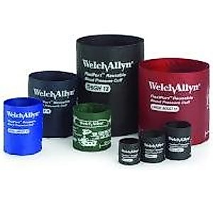 Welch Allyn REUSE-09-2BV FlexiPort Blood Pressure Cuff, Reusable, 2-Tube, Tri-Purpose Connector, Inflation Bulb and Valve, Child, Size-09