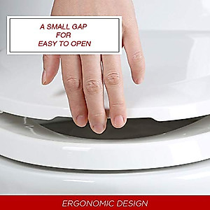 WSSROGY Elongated Toilet Seat with Lid, Slow Close Seat and Lids, Fits Standard Elongated or Oblong Toilets, Oval, Plastic,White