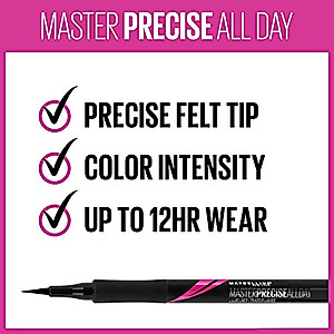 Maybelline Eyestudio Master Precise All Day Waterproof Liquid Eyeliner, Black, 1 Count