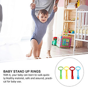 Kisangel 8pcs Baby Crib Pull Ring Stand Up Walker Tool Ring Training Ring Cot Hanging Rings Walking Assistant for Infant Baby Toddler