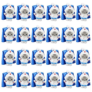 ArtCreativity Astronaut Paratroopers – Bulk Pack of 24 Durable Plastic Parachute Toys for Kids – Perfect for Party Favors, Goodie Bags, and Outdoor Fun for Boys and Girls