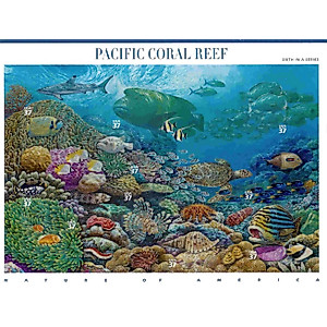 Pacific Coral Reef (Nature of America), Full Sheet of 10 x 37-Cent Postage Stamps, USA 2004, Scott 3831