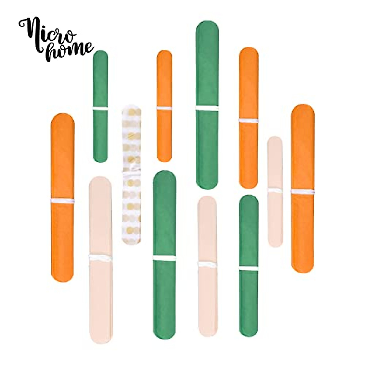 NICROHOME Little Cutie Baby Shower Decorations, 12 PCS Light Orange Green Tissue Paper Pom Poms for Party Decorations, Birthday, Spring Summer Party, Fruit Themed Parties