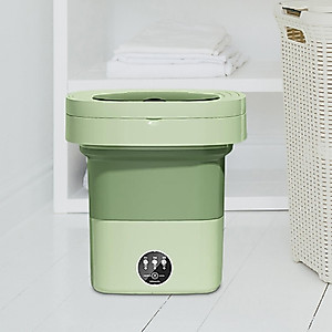Portable Washing Machine Compact Small Washer 8L Powerful Lightweight Easy to Carry Small Bucket Washer for Dorm Apartment Laundry RV Sock, Green