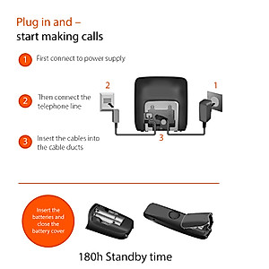 Gigaset E295A Duo – Two Big Button Phones Cordless – Made in Germany – Big 2” Display – Extra Large Keys and Easy Usability – Call-Blocker – Phonebook with 100 Contacts, Black