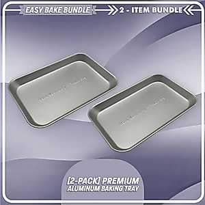 JDS Toy Store 2-Pack Premium Aluminum Baking Tray For Easy Bake Over, Measures 6" x 4" x 0.5"