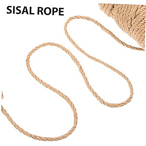 Hohopeti 1 Roll Cat Climbing Rope Sturdy Cat Scratcher Rope Heavy Sisal Twine Cat Scratching Tree Replacement Rope Natural Jute Twine Rope on Cat Trees Sisal Fibre Rope Sisal Rope Khaki