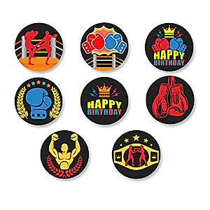 Boxing Labels Stickers Boxing Glove Boxing Match Sports Wrestle Fitness Theme Decor for Gym Boy Man 1st Birthday Party Baby Shower Photography Decorations Supplies 240 PCS Photo Booth Props Favors