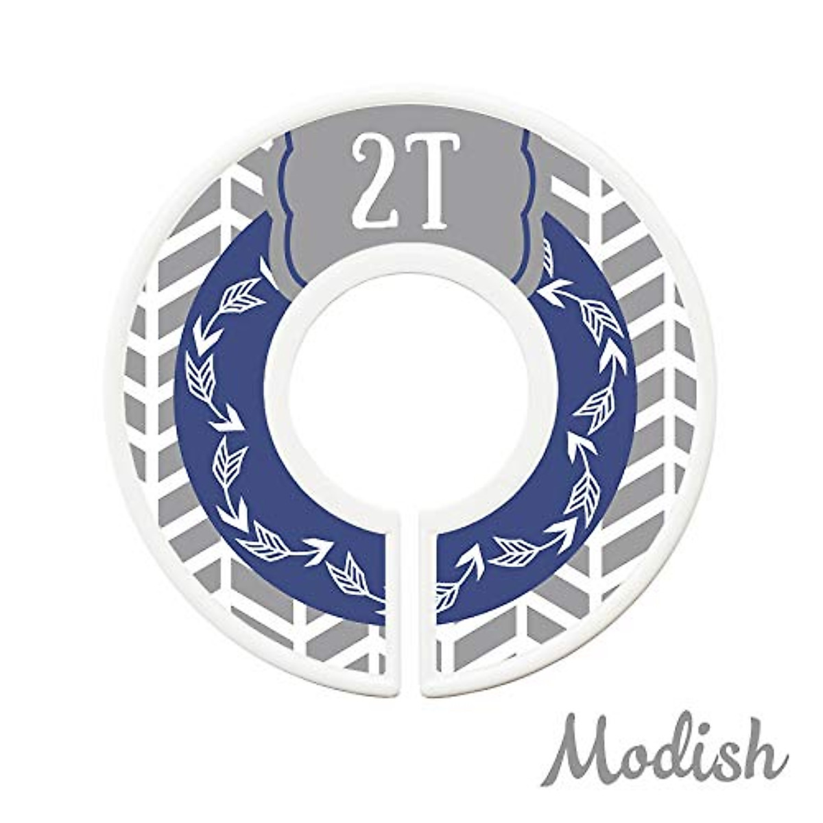 Modish Labels Toddler Child Closet Dividers, Closet Organizers, Toddler Size Dividers, Young Child Size Dividers, Boy, Woodland, Arrow, Tribal, Navy Blue, Gray, Grey (Toddler/Child)