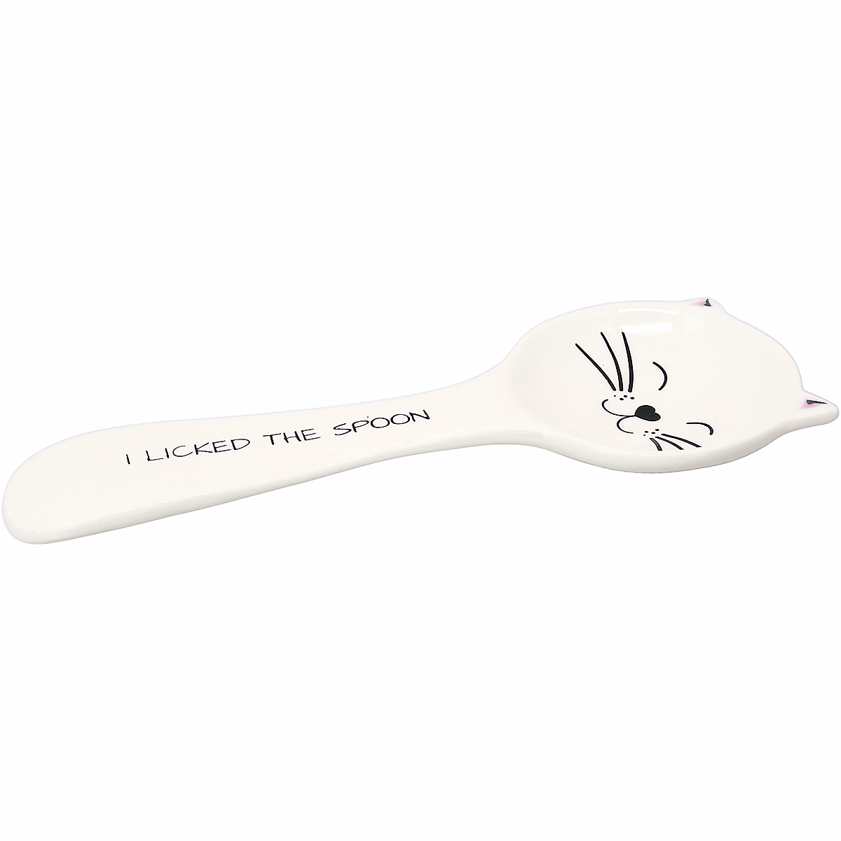 Pavilion Gift Company Cat Licked the Spoon-10 spoon rest, 10", White