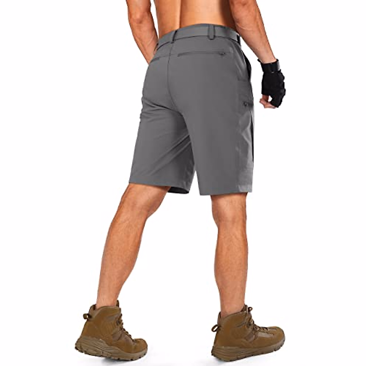 Shallowlulu Mens Cargo Hiking Shorts Water Resistant Quick Dry Lightweight Breathable Tactical Shorts with Nylon Belt(Grey 36W/10L)