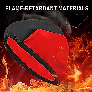 JHTii Flame Resistant Welders Cap, Welding Cap, Welding Hat, Hard Hat Liner Black Red