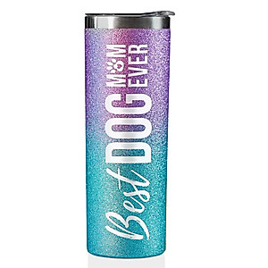 Onebttl Dog Mom Gifts for Women, Dog Lovers Tumbler Insulated Stainless Steel Cup (20oz, Rose Gold)