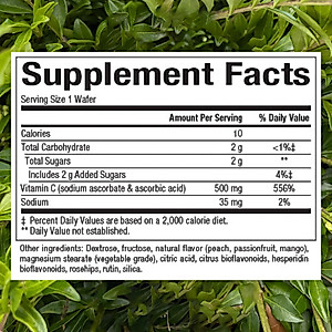 Natural Factors, Kids Chewable Vitamin C 500 mg, Supports Immune Health, Bones, Teeth and Gums, Peach, Passionfruit and Mango, 90 Wafers