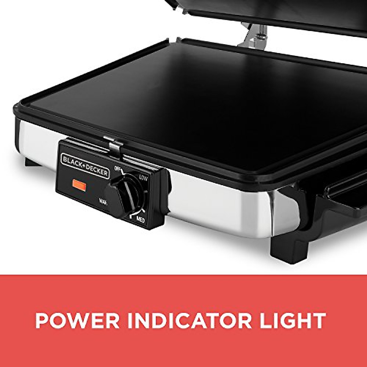 BLACK+DECKER 3-in-1 Waffle Maker with Nonstick Reversible Plates, Stainless Steel, G48TD