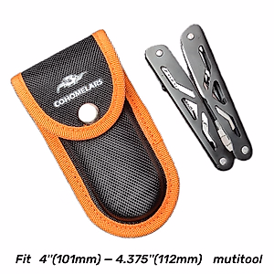 Nylon Sheath for 4''-4.25'' Multitool Knife,Horizontally Carry Knife Pouch Fits 4.25''-4.5'' Wide Folding Pocket Knife,Leatherman Tool Case,EDC Belt Holder COHOMELARS (Small Size)