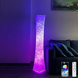 Pehtini Floor Lamps for Living Room 61" LED Floor Lamp,Corner Floor Lamp,RGB Color Changing Floor Lamp,Smart Dimmable Floor Lamp with Remote & APP Control & Music Sync,Modern Floor Lamp for Bedroom